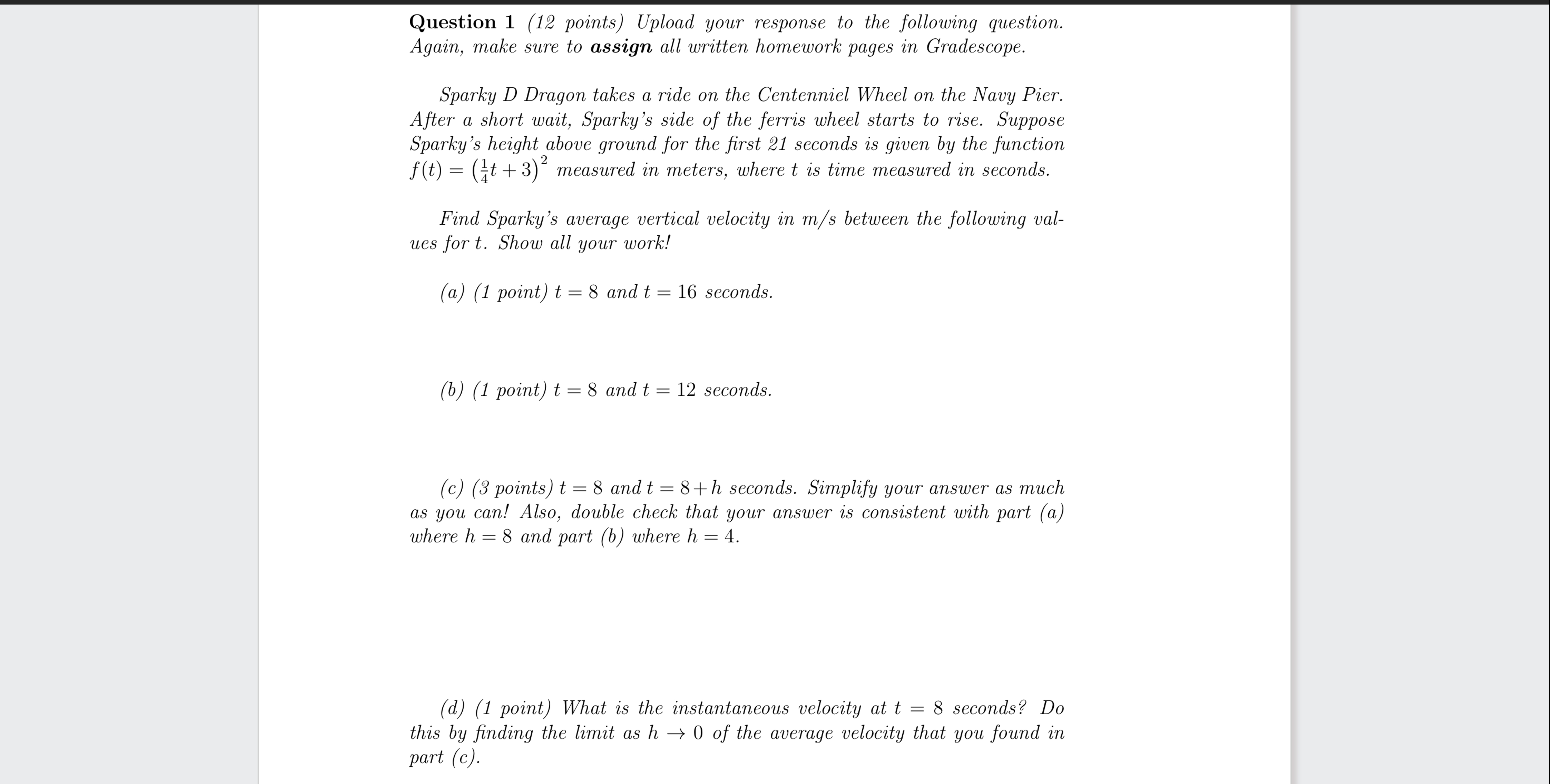 Solved Question 1 (12 ﻿points) ﻿Upload your response to the | Chegg.com