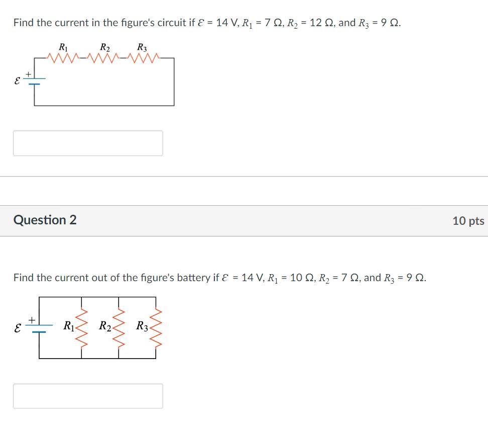 Solved Find the current in the figure's circuit if ε=14 | Chegg.com