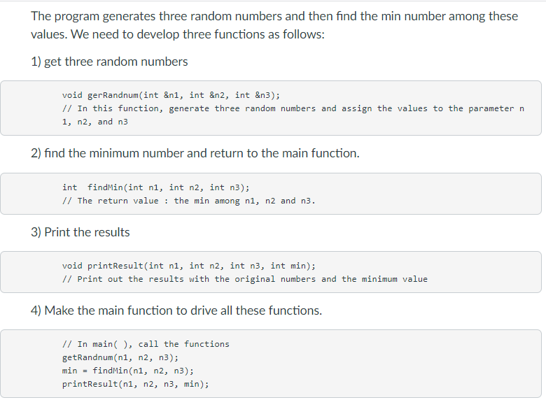Solved The program generates three random numbers and then | Chegg.com