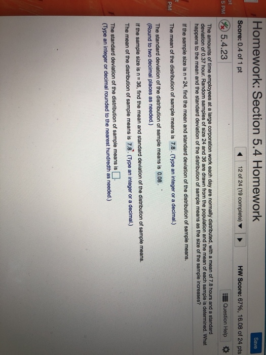 Solved Homework Section 5 4 Homework Save Score 0 4 Of 1
