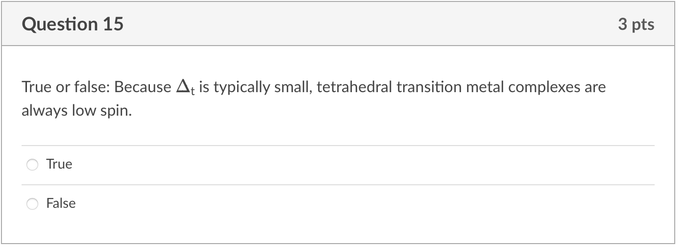 Solved Question 15True or false: Because Δt ﻿is typically | Chegg.com