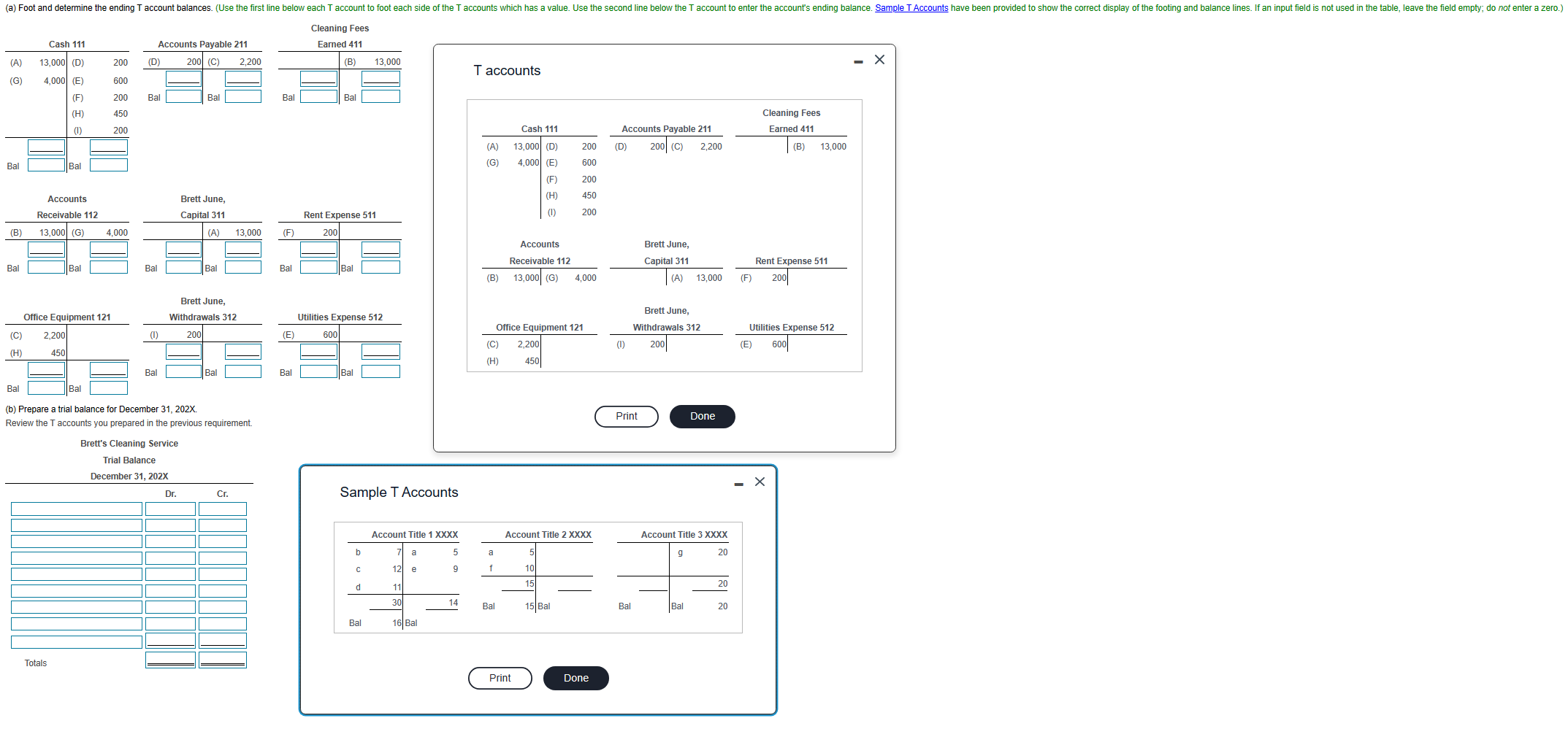 Solved \begin{tabular}{l|l} (B) 13,000 \\ & T accounts | Chegg.com