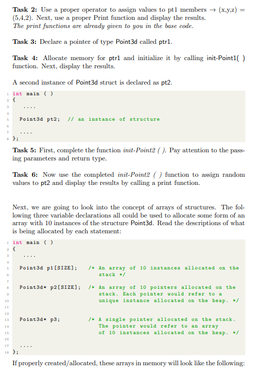 Overview In this lab, we will explore structures in C | Chegg.com