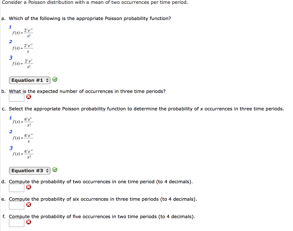 Solved Consider a Poisson distribution with a mean of two | Chegg.com