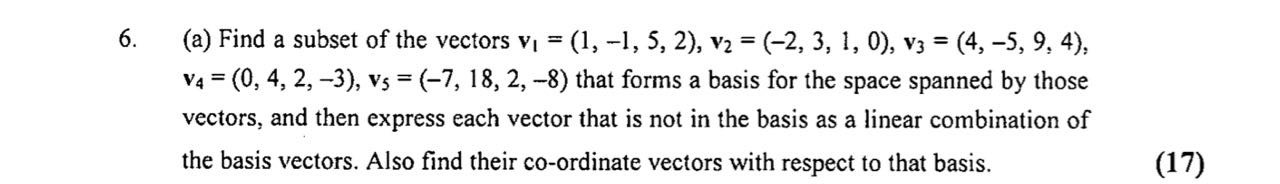 Solved (a) Find a basis for the orthogonal complement of the | Chegg.com