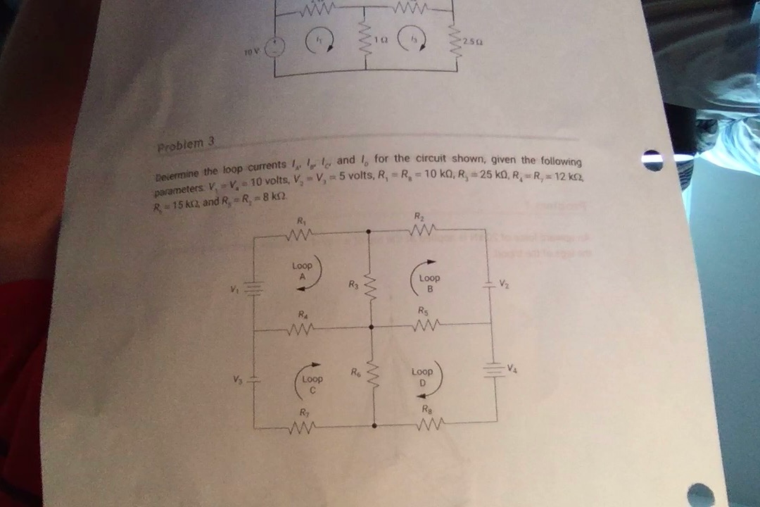 Solved Determine the loop currents Ia, Ib, Ic, and Id for | Chegg.com