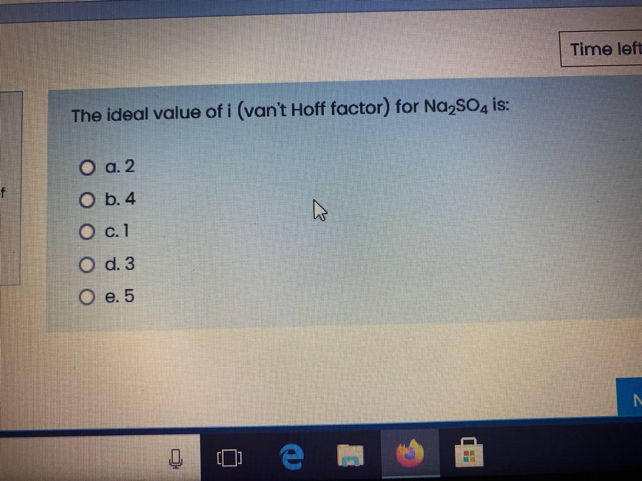 Solved Time left The ideal value of i (van't Hoff factor for | Chegg.com