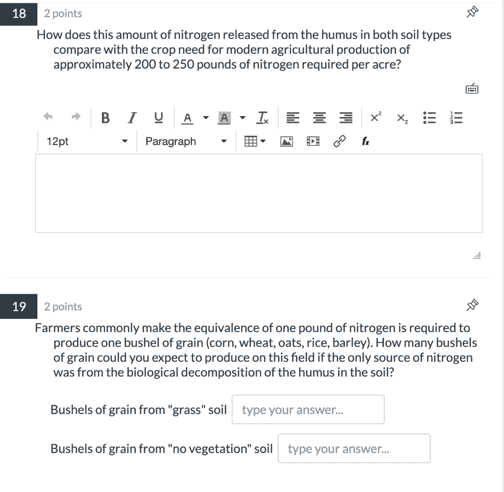 Solved Soil Humus, Carbon, and Nitrogen • One AFS (acre | Chegg.com