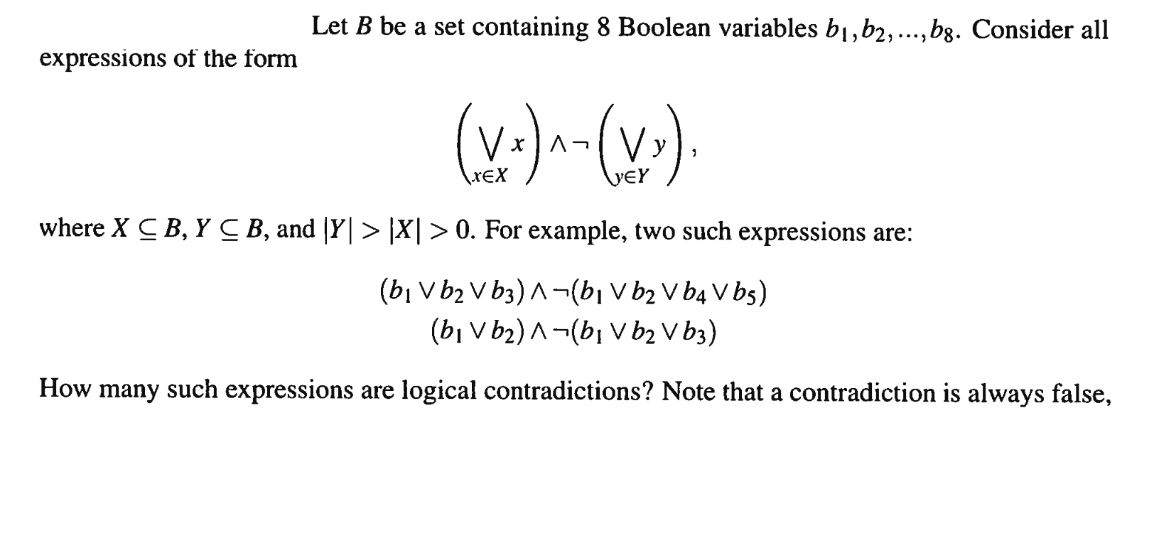 Solved Let B Be A Set Containing 8 Boolean Variables B1b2 8255