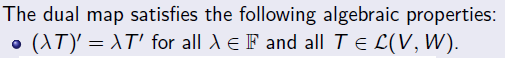 Solved The dual map satisfies the following algebraic | Chegg.com