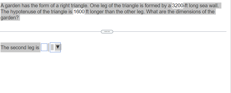 Solved A Garden Has The Form Of A Right Triangle One Leg Of Chegg