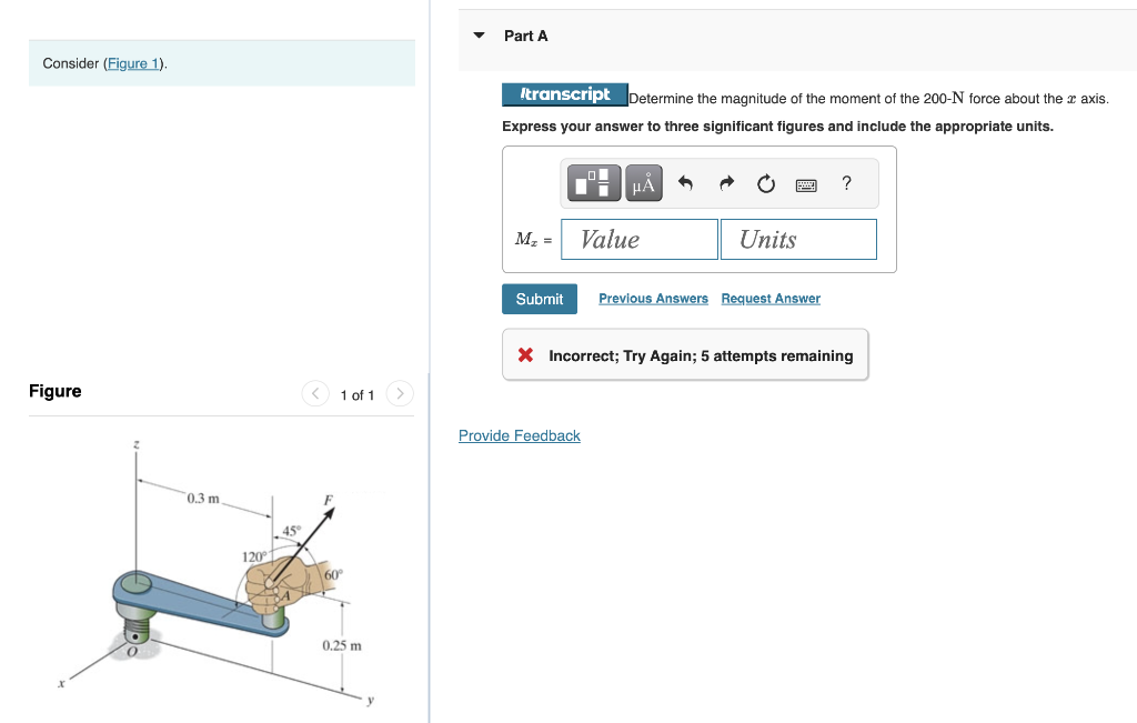 Solved Determine the magnitude of the moment of the 200- N | Chegg.com