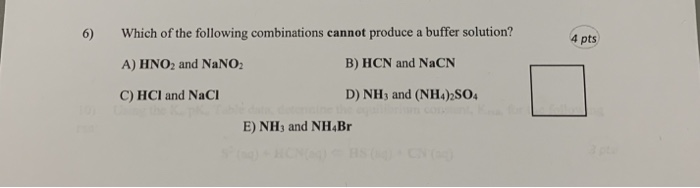 Solved 6) Which of the following combinations cannot produce | Chegg.com
