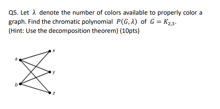 Solved Q5. Let λ denote the number of colors available to | Chegg.com