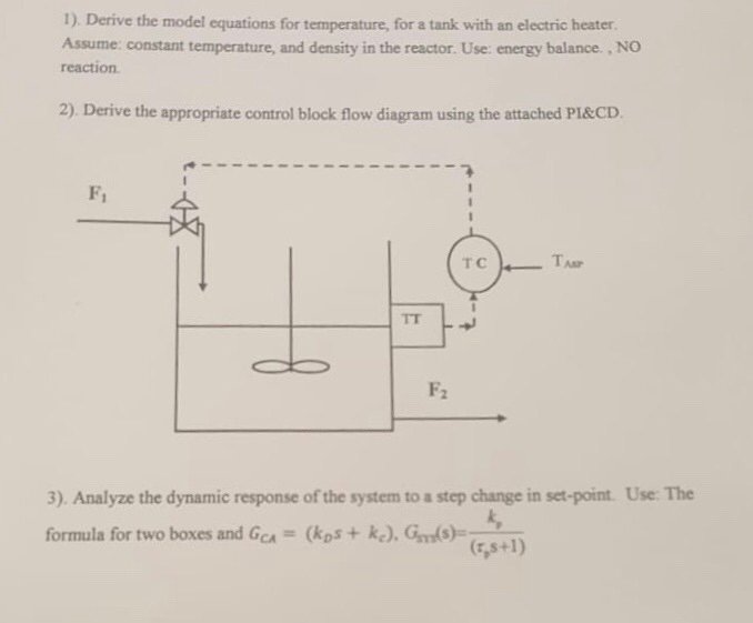 Solved 1). Derive the model equations for temperature, for a | Chegg.com
