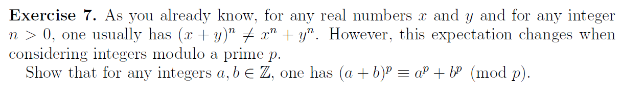 Solved Exercise 7. ﻿As you already know, for any real | Chegg.com