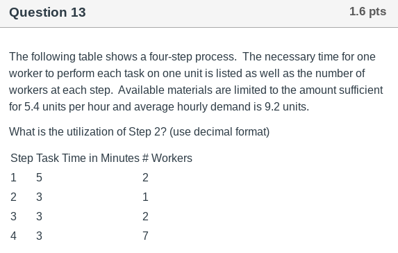 Solved The following table shows a four-step process. The | Chegg.com