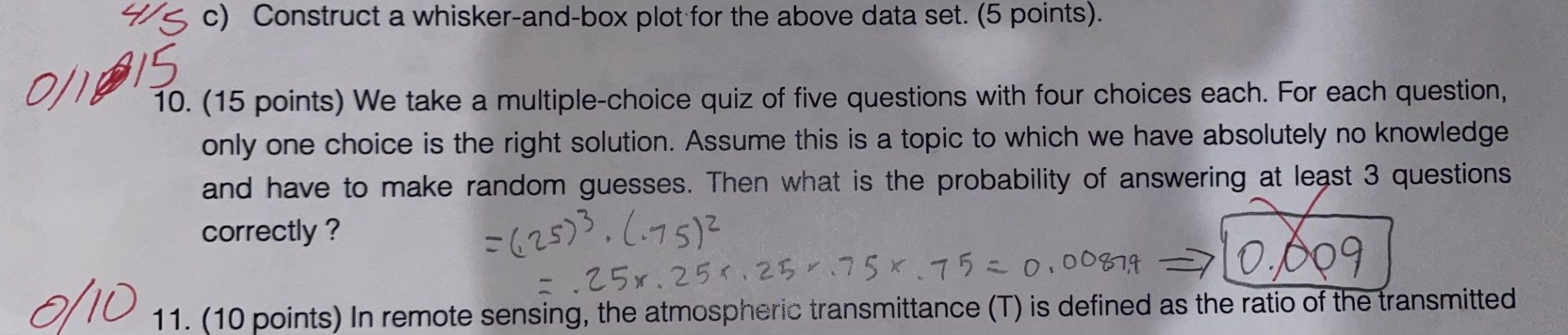 Solved c) Construct a whisker-and-box plot for the above | Chegg.com