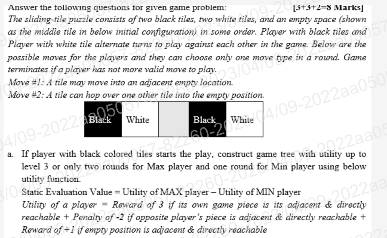 Solved Answer the tollowing questions ror given game | Chegg.com