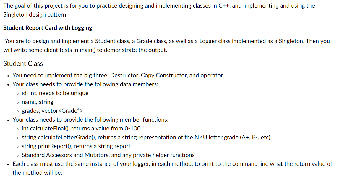 Solved The goal of this project is for you to practice | Chegg.com