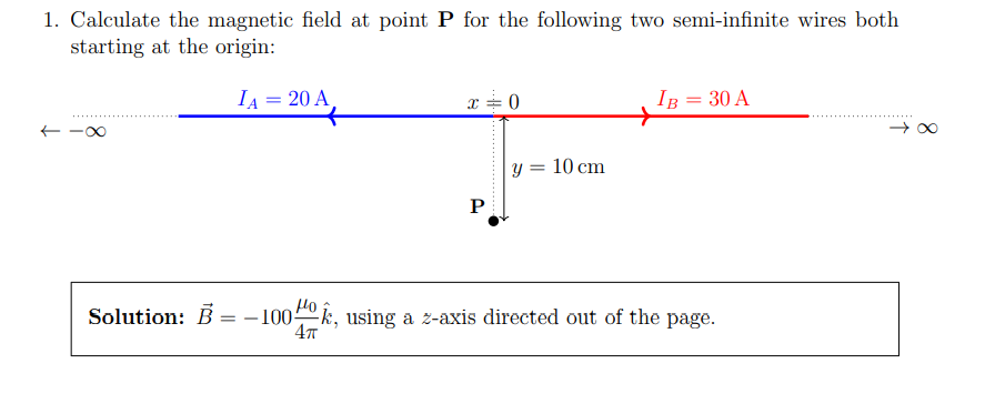 Solved 1. Calculate the magnetic field at point P for the | Chegg.com