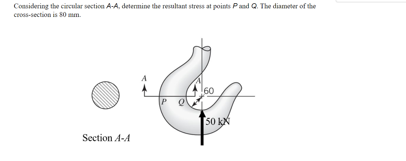 Solved Considering the circular section A-A, determine the | Chegg.com