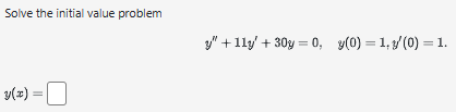 Solved Solve the initial value | Chegg.com