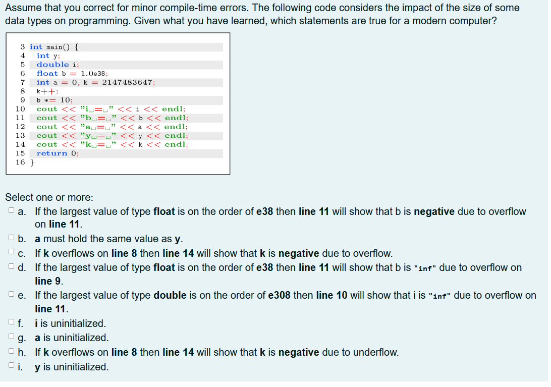 Solved Assume that you correct for minor compile-time | Chegg.com