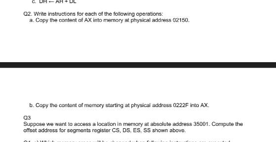 Solved Microprocessor HW # 1 Assume 8086 registers values | Chegg.com