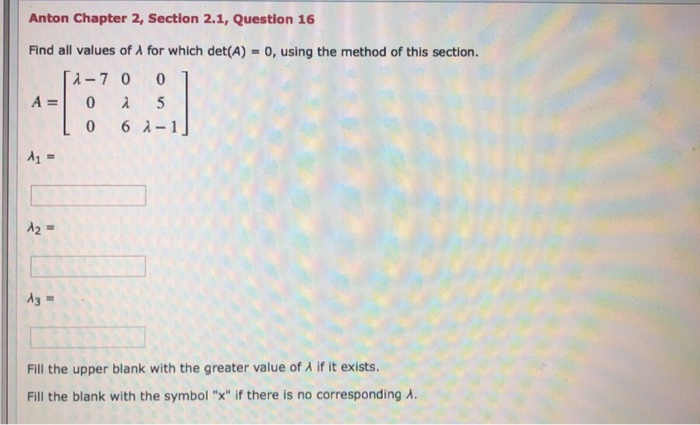 Solved Anton Chapter 1, Section 1.6, Question 19 Solve the | Chegg.com