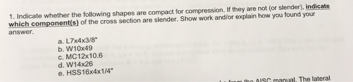 Solved 1. Indicate whether the following shapes are compact | Chegg.com