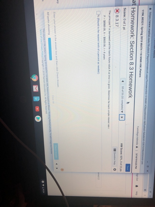 Solved 을 htt Stu 5186881 1196 60321: Spring 2019 MATH 118 | Chegg.com