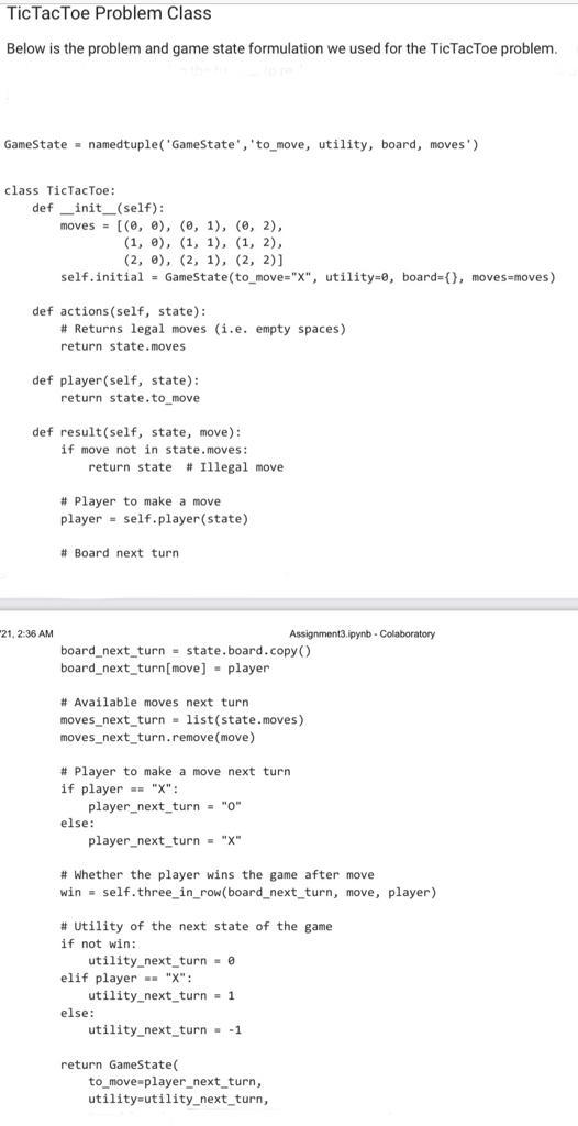 Solved Tic Tac Toe Problem Class Below is the problem and | Chegg.com