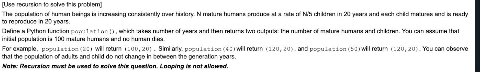 Solved [Use recursion to solve this problem] to reproduce in | Chegg.com