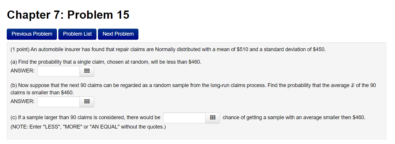 Solved Chapter 7: Problem 15 Previous Problem Problem List | Chegg.com