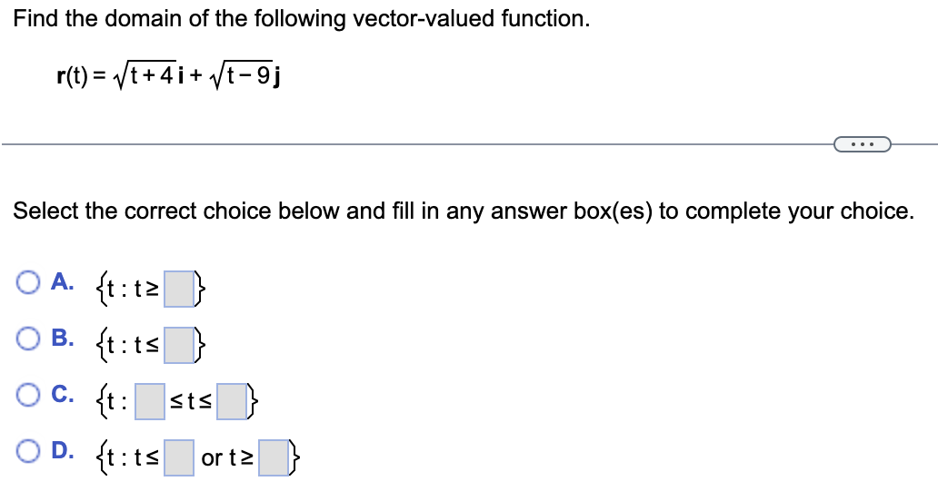 Solved Find the domain of the following vector-valued | Chegg.com