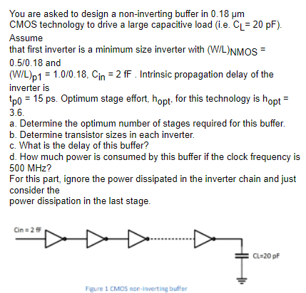 Solved You are asked to design a non-inverting buffer in | Chegg.com