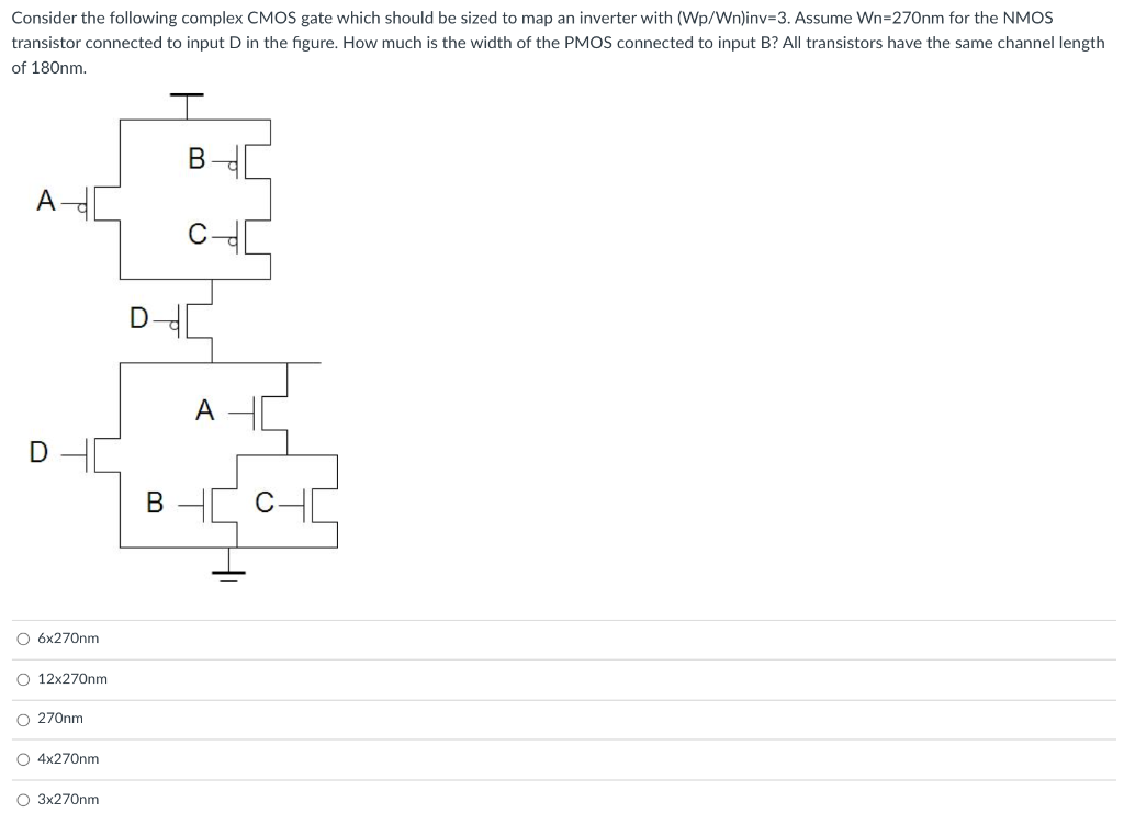 Solved Consider the following complex CMOS gate which should | Chegg.com