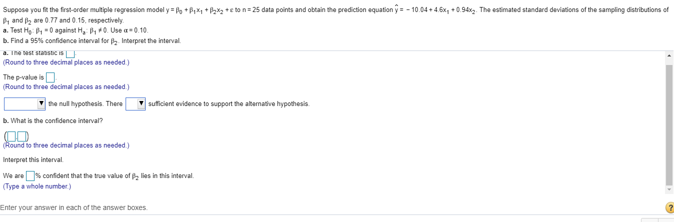 Solved Suppose you fit the first-order multiple regression | Chegg.com