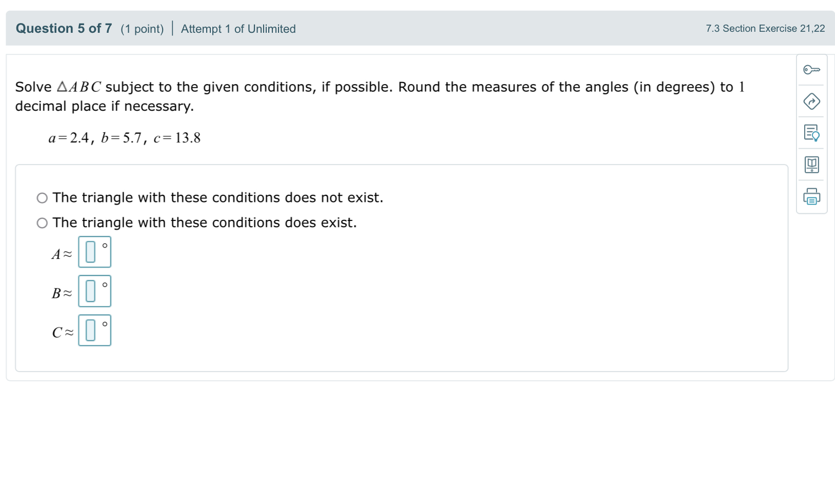 Solved Solve Abc ﻿subject To The Given Conditions If