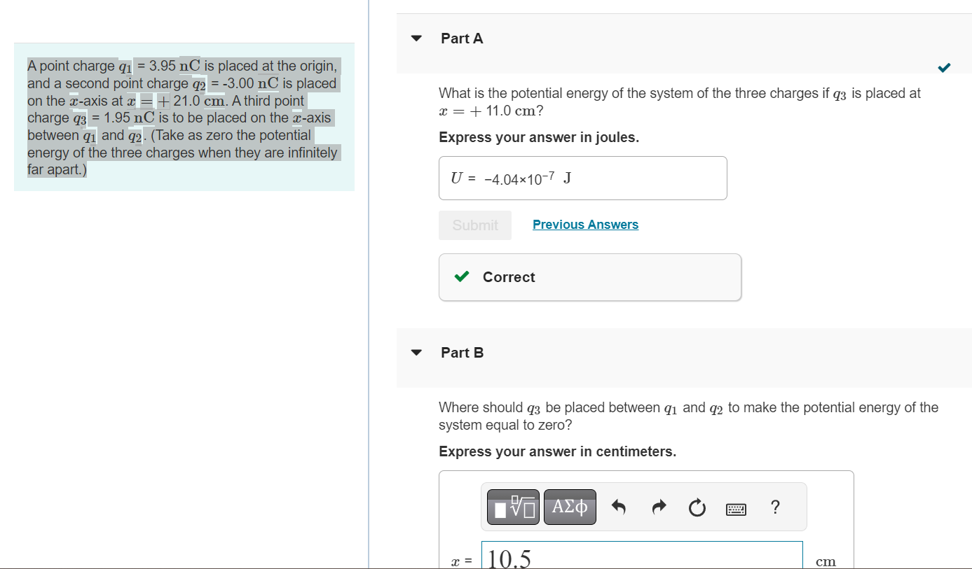 Solved A point charge q1=3.95nC is placed at the origin, and | Chegg.com