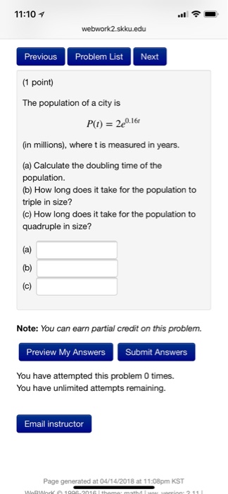 Solved 11:10 webwork2.skku.edu Previous Problem List Next 1 | Chegg.com