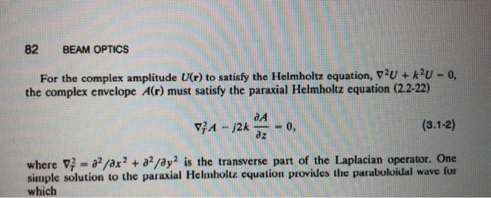 Solved Exercise 3 1 2 Validity Of The Paraxial Approximation
