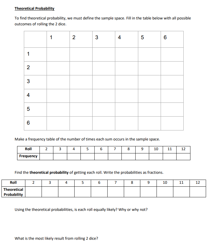 Theoretical ProbabilityTo find theoretical | Chegg.com