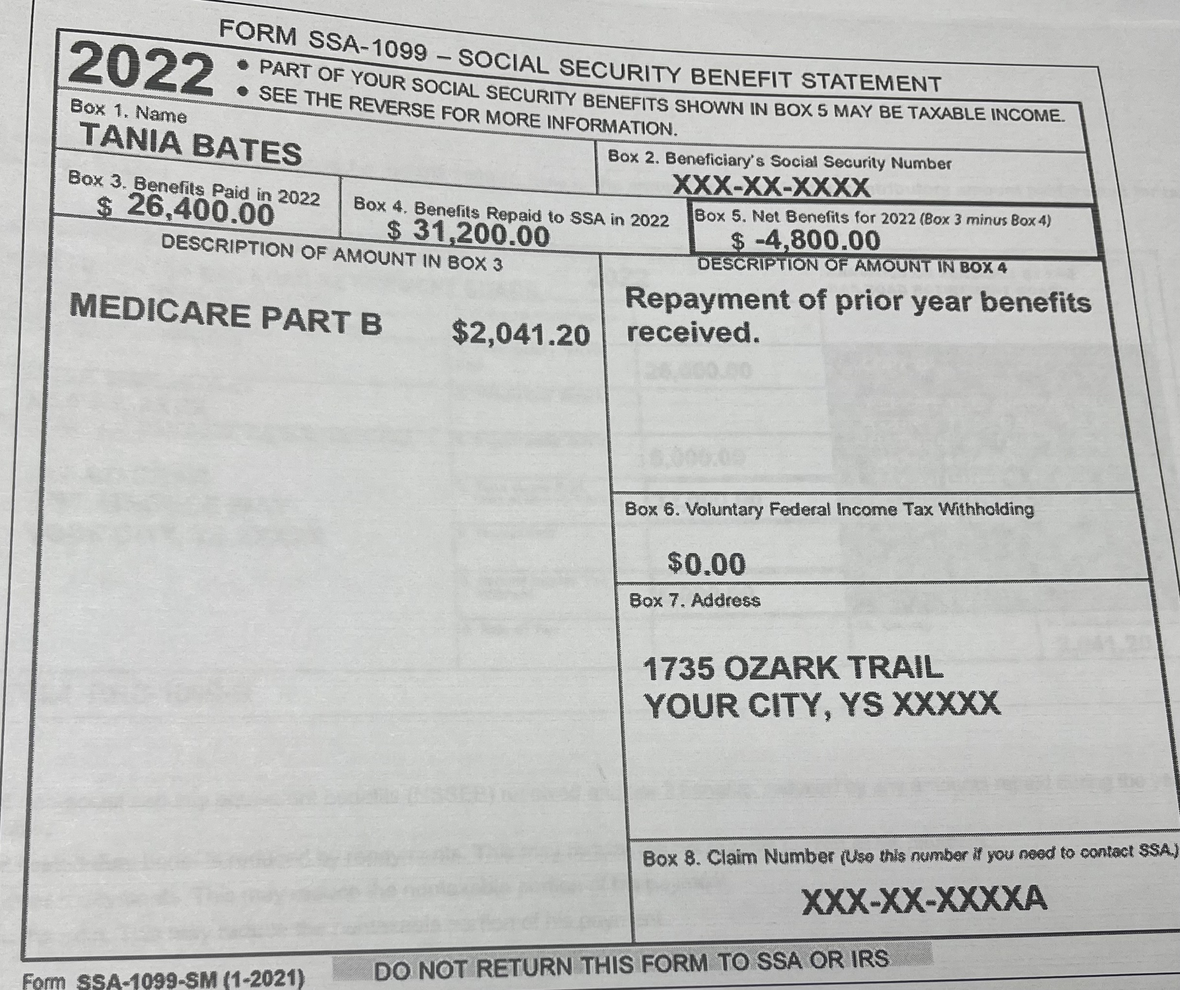 Solved Tania a single taxpayer had to repay social security | Chegg.com