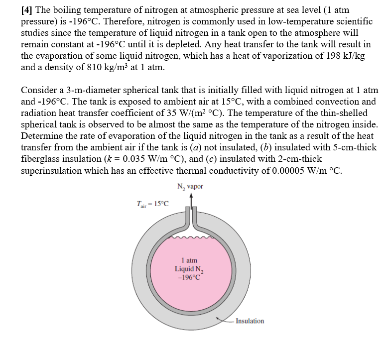 Solved [4] The boiling temperature of nitrogen at | Chegg.com
