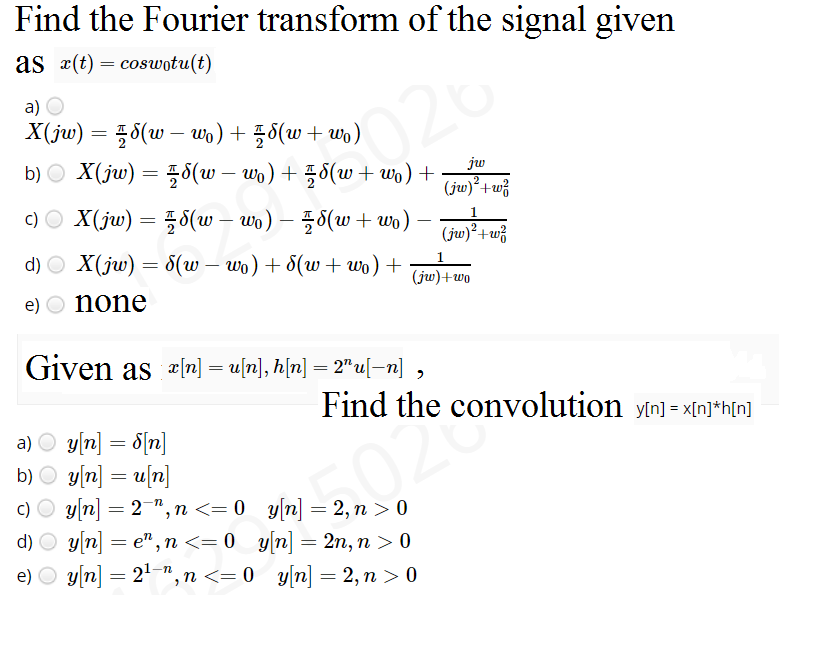 Solved Find the Fourier transform of the signal given as | Chegg.com