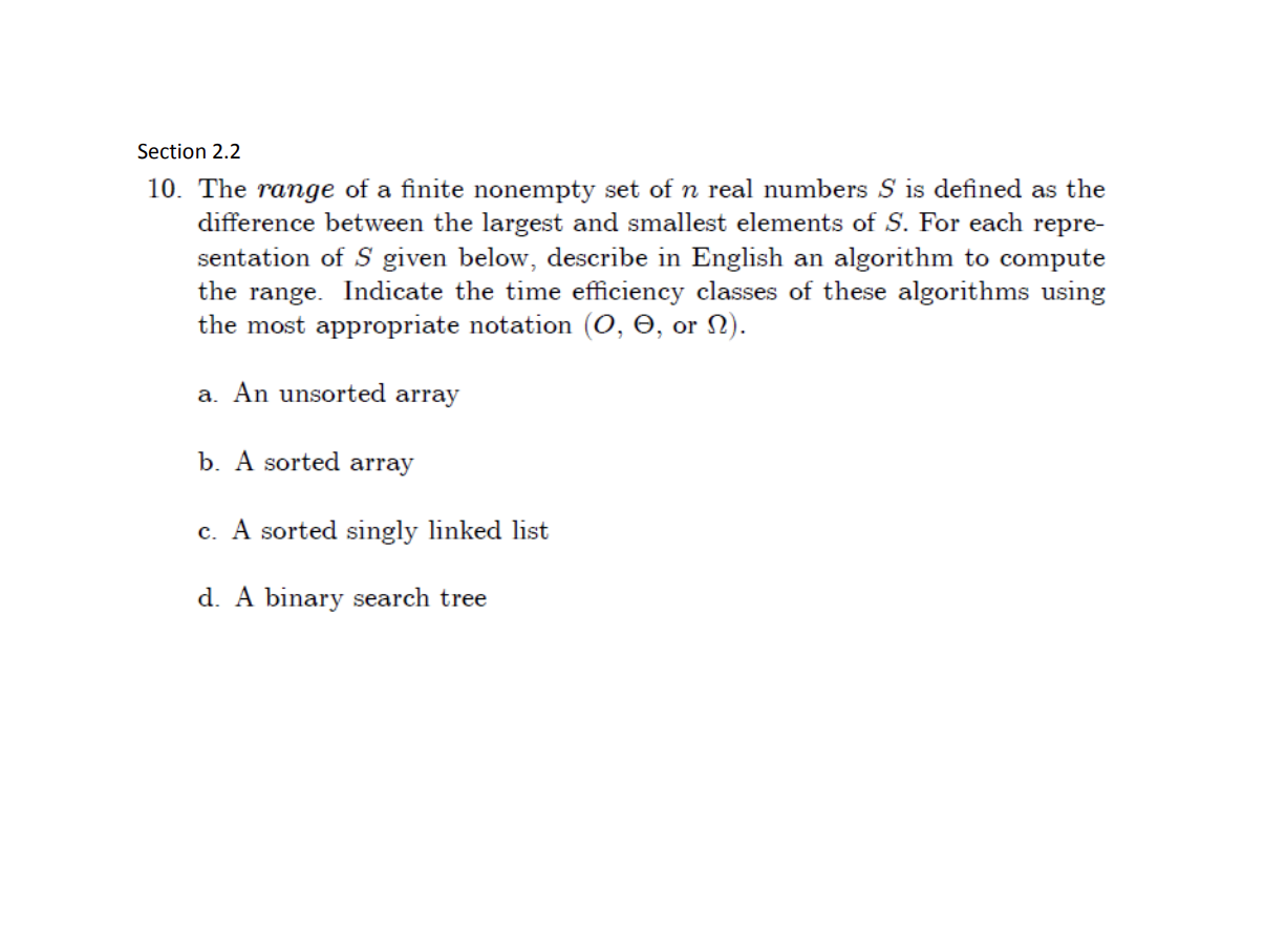 Solved Section 2.2 10. The range of a finite nonempty set of | Chegg.com