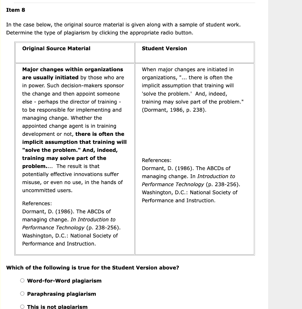 Solved Word-for-Word plagiarism Paraphrasing plagiarism This | Chegg.com