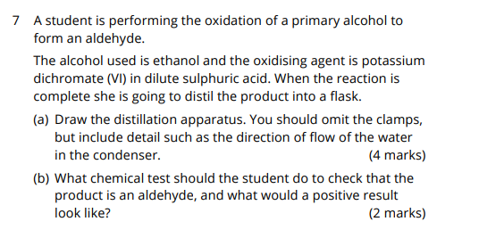 Solved 7 A student is performing the oxidation of a primary | Chegg.com